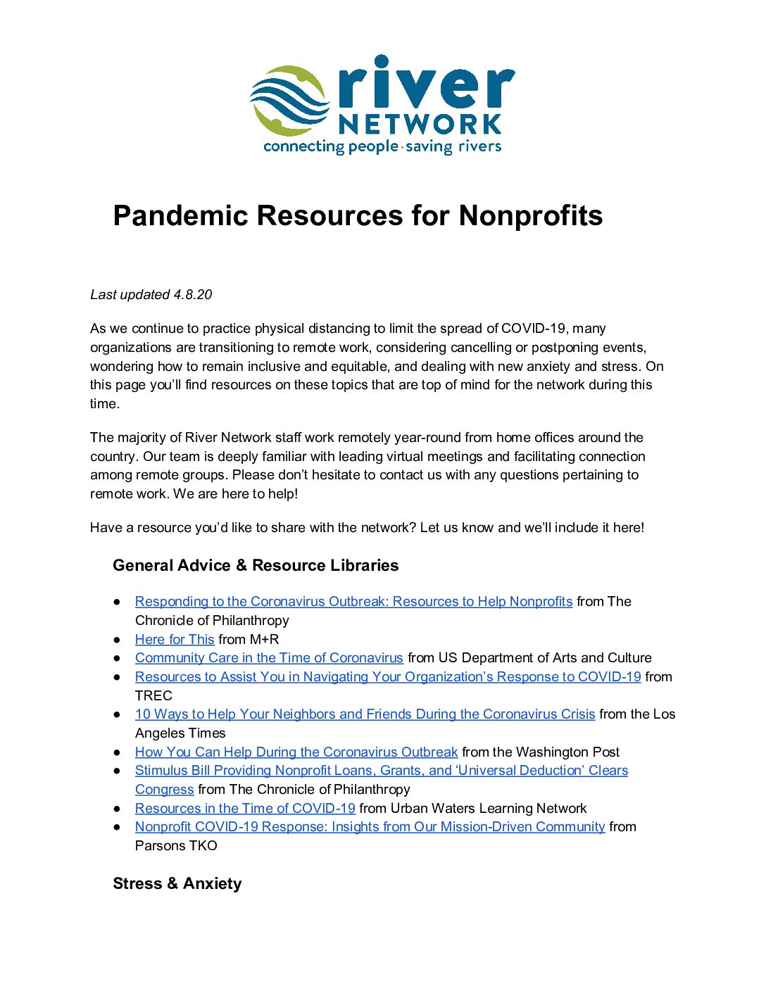 pandemic-resources-for-nonprofits-4.8.20 – River Network