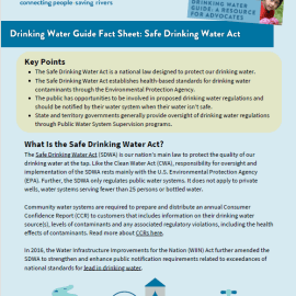 Drinking Water Guide Fact Sheets – River Network